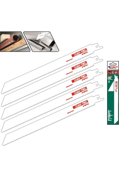 Bay-Tec 5 Adet Tilki Kuyruğu Kılıç Testere Bıçağı Metal 150 mm Bay-Tec 5 Adet Tilki Kuyruğu Kılıç Testere Bıçağı Metal 150 mm