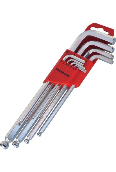 Izeltaş 9 Parça Yuvarlak Başlı Allen Alyan Anahtar Takımı