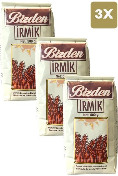 Bizden Lüks İrmik 500 gr x 3'lü Bizden Lüks İrmik 500 gr x 3'lü
