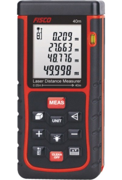 Fisco 40 Metre Dijital Lazer Metre Mesafe Ölçer Fisco 40 Metre Dijital Lazer Metre Mesafe Ölçer