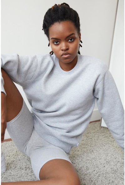 Soufeel Gri Classic Oversize Kadın Swatshirt