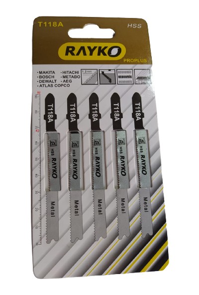RAYKO T118A DEKUPAJ TESTERE BIÇAĞI METAL İÇİN 5'Lİ PAKET RAYKO T118A DEKUPAJ TESTERE BIÇAĞI METAL İÇİN 5'Lİ PAKET