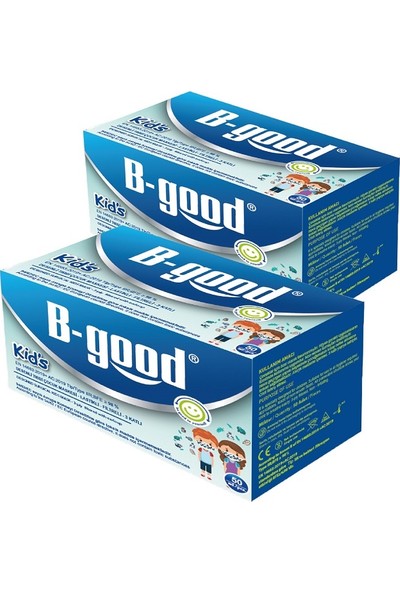 B-Good Desenli Tıbbi Çocuk Maskesi 100 Adet