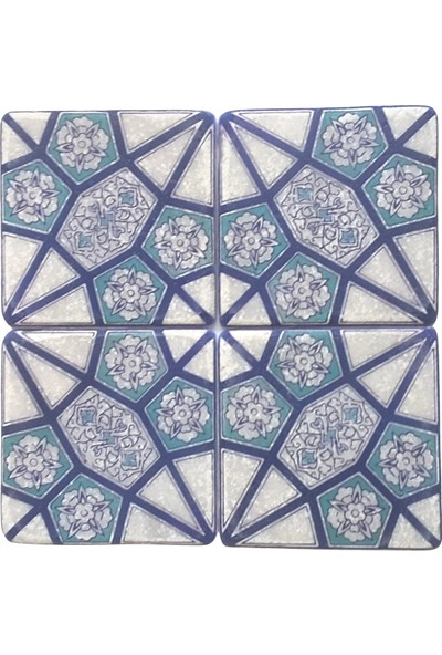 Bubigo Desenli Mermer Bardak Altlığı | MRBL-2020122 | 4’lü