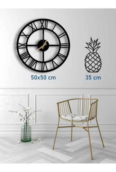 Ankebut Tek Çarklı Büyük Duvar Saati 50*50 Cm