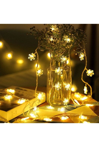 Pandoli Kar Tanesi Şekilli Pilli Gün Işığı Pilli LED Işık 2 mt