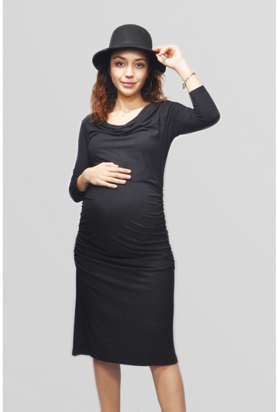Merliyn Şal Yaka Hamile Elbise MR-145