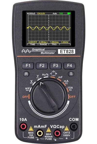 Alfa ET828 2 In 1 Osiloskop Multimetre 1 Mhz Ac Dc Frekans Diyot 10 Dalga Grafik Depolama Alfa ET828 2 In 1 Osiloskop Multimetre 1 Mhz Ac Dc Frekans Diyot 10 Dalga Grafik Depolama