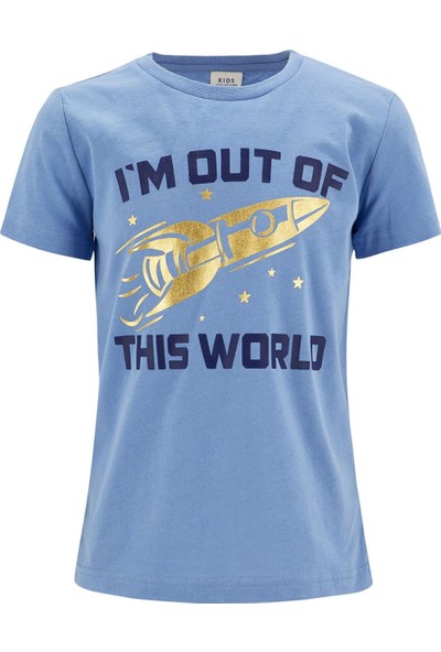 DeFacto Erkek Çocuk Roket Baskılı Kısa Kol Tişört