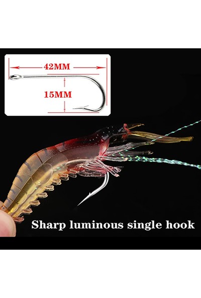 Sazan Rig Karides Shrimp Balık Yemi Fosforlu Kancalı 75 mm 5.5 gr Kırmızı Sahte Silikon Sazan Rig Karides Shrimp Balık Yemi Fosforlu Kancalı 75 mm 5.5 gr Kırmızı Sahte Silikon