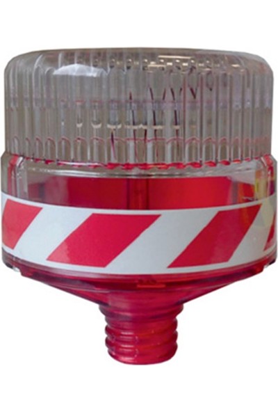 İleri Trafik Solar Flaşörlü Uyarı Lambası (Kırmızı)