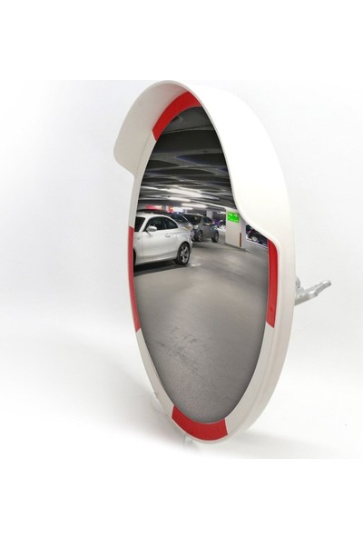 İleri Trafik Trafik Güvenlik Aynası 60 cm Beyaz-Kırmızı, Tümsek Ayna, Otopark Aynası