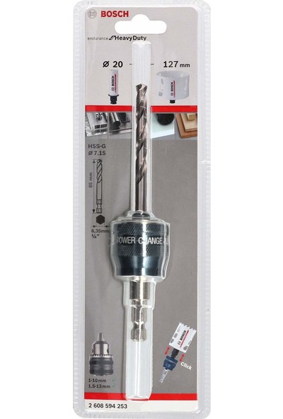 Bosch - Power Change Plus Adaptör, Endurance ve Speed Seri Delik Açma Testereleri Için Hss-G 105 mm Merkezleme Ucu ve Ø 8.7 mm Şaft Girişli Bosch - Power Change Plus Adaptör, Endurance ve Speed Seri Delik Açma Testereleri Için Hss-G 105 mm Merkezleme Ucu ve Ø 8.7 mm Şaft Girişli