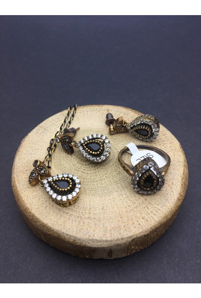 Mplus Sanat Siyah Zirkon Damla Model Üçlü Set Mplus Sanat Siyah Zirkon Damla Model Üçlü Set
