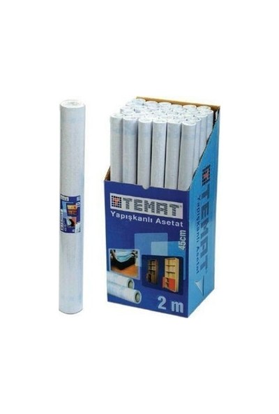 Temat Asetat Yapışkanlı Rulo 45 cm x 10 mt Şeffaf 11593 Temat Asetat Yapışkanlı Rulo 45 cm x 10 mt Şeffaf 11593