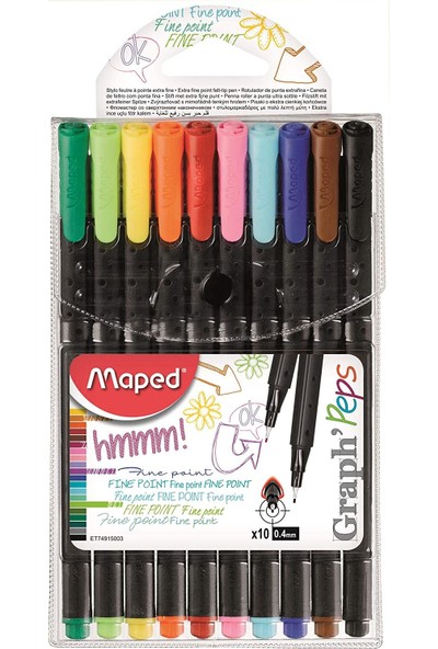 Maped Fineliner Graph Peps 0.4 mm 10 Renk 749150 Maped Fineliner Graph Peps 0.4 mm 10 Renk 749150