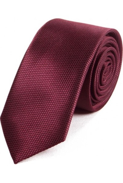 Sade Kravat Bordo Mürdüm Düz Ince Sade Kravat 2788
