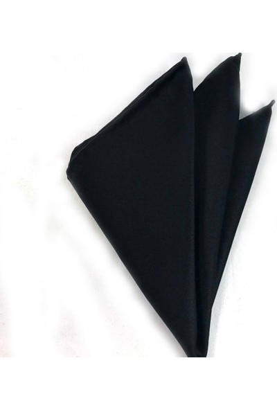 Sade Kravat Düz Siyah Ceket Mendili M871