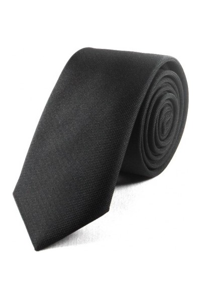 Sade Kravat Siyah Mat Düz Sade Ince Kravat 4509
