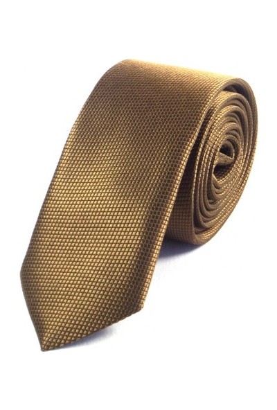 Sade Kravat Sütlü Kahve Düz Ince Kravat 5384