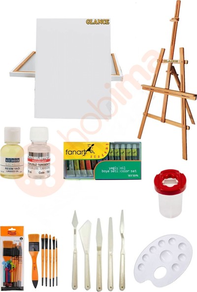 Glance Şövale Yağlı Boya Seti 50X70 Tuval Set Glance Şövale Yağlı Boya Seti 50X70 Tuval Set