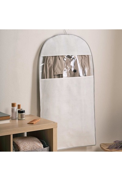 Ocean Home Gri Çizgi Desen Elbise Kılıfı 60 x 100