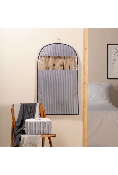 Ocean Home Lacivert Çizgi Desen Elbise Kılıfı 60 x 100