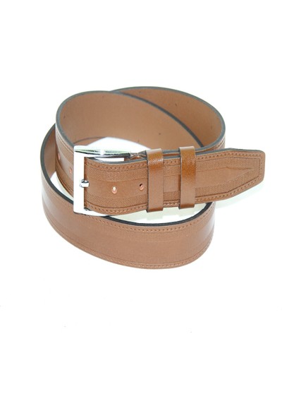 Ysk Derimine Deri 3,5cm Kendinden Desenli Erkek Kemer