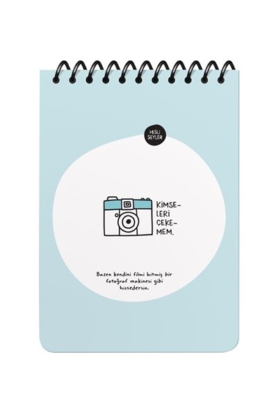 Hisli Şeyler A6 Çizgili Defter - Kimseleri Çekemem