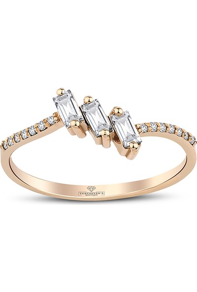 Yurtseven's Boutique 0.28 Karat Pırlanta Baget Yüzük Yurtseven's Boutique 0.28 Karat Pırlanta Baget Yüzük