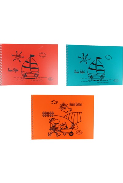 Defne Plastik Kapak Spiralli Resim Defteri 25 Yaprak 17 x 24 cm 3'lü Defne Plastik Kapak Spiralli Resim Defteri 25 Yaprak 17 x 24 cm 3'lü