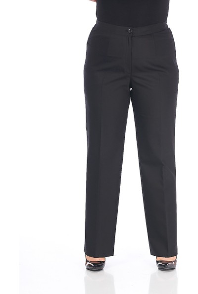 Lilas Xxl Büyük Beden Siyah Renkli Beli Lastikli Dökümlü Pantolon Lilas Xxl Büyük Beden Siyah Renkli Beli Lastikli Dökümlü Pantolon