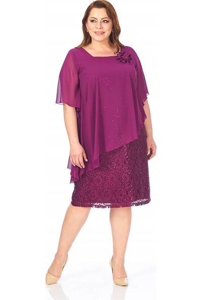 Lilas Xxl Büyük Beden Mürdüm Renkli Dantel Abiye Elbise Lilas Xxl Büyük Beden Mürdüm Renkli Dantel Abiye Elbise