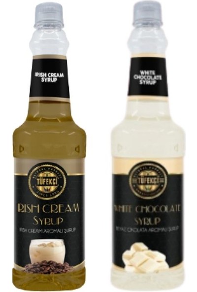 By Tüfekçi Irish Cream ve Beyaz Çikolata Şurup Avantajlı Paket 2X750 ml By Tüfekçi Irish Cream ve Beyaz Çikolata Şurup Avantajlı Paket 2X750 ml