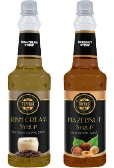 By Tüfekçi Irish Cream ve Fındık Şurup Avantajlı Paket 2X750 ml By Tüfekçi Irish Cream ve Fındık Şurup Avantajlı Paket 2X750 ml