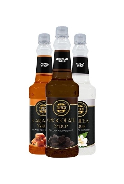 By Tüfekçi 3lü Avantajlı Paket Karamel, Vanilya ve Çikolata Şurup 3X750 ml By Tüfekçi 3lü Avantajlı Paket Karamel, Vanilya ve Çikolata Şurup 3X750 ml