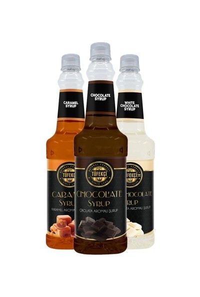 By Tüfekçi 3lü Avantajlı Paket Karamel, Çikolata ve Beyaz Çikolata Şurup 3X750 ml By Tüfekçi 3lü Avantajlı Paket Karamel, Çikolata ve Beyaz Çikolata Şurup 3X750 ml