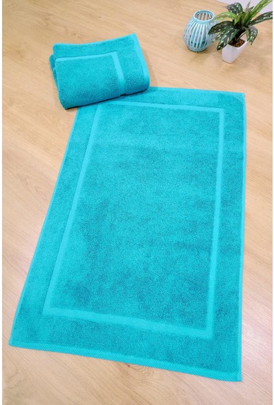 Woop Home 2'li 50 x 80 cm Turkuaz Ayak Havlu Paspas Woop Home 2'li 50 x 80 cm Turkuaz Ayak Havlu Paspas