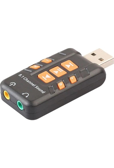 Alfais 4753 Harici 8.1 Kanal USB Çevirici 3.5mm Mikrofonlu Ses Kartı