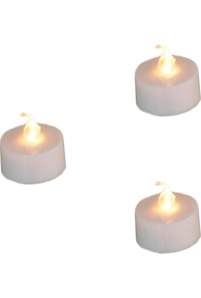 Tealight Titreyen Alevli Tealight 3 Adet Led Pilli Mum Sarı Işık Gece Lambası Tealight Titreyen Alevli Tealight 3 Adet Led Pilli Mum Sarı Işık Gece Lambası