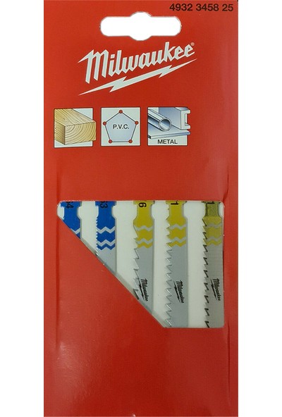 Milwaukee T-Shank Dekupaj Bıçağı Seti (5'li Set) T4932345825 Milwaukee T-Shank Dekupaj Bıçağı Seti (5'li Set) T4932345825