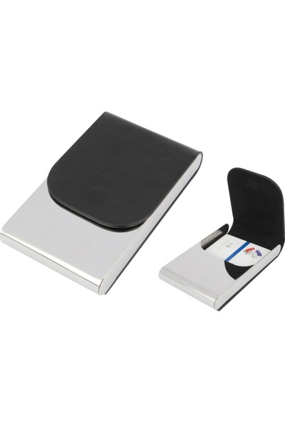 Trend Hediyelik Metal Gövde Deri Kartvizitlik Siyah Trend Hediyelik Metal Gövde Deri Kartvizitlik Siyah