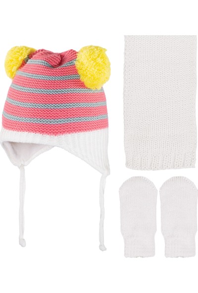 Poky Çocuk Kulaklı Polar Bere 3'lü Takım Poky Çocuk Kulaklı Polar Bere 3'lü Takım