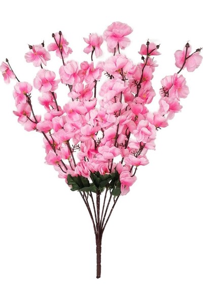 Nettenevime Yapay Çiçek Bahardalı Japon Kiraz Çiçeği 9 Dallı 57CM Pembe