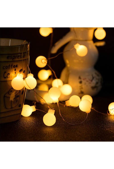 Top Pilli Yılbaşı Ağaç Bahçe Ip Süs 20 LED Işık 3m Gün Işığı Rgb