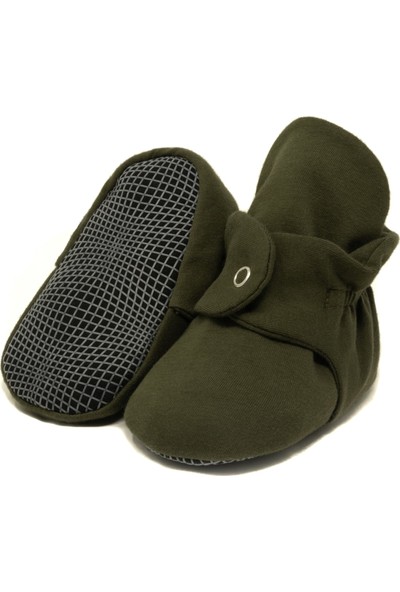 Ella Bonna Organik Pamuk Bebek Patiği, Kaydırmaz Taban, Pamuklu Yenidoğan Pandufu Ev Kreş Ayakkabısı