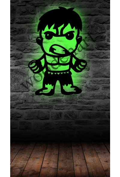 Woodenart Ledli Küçük Hulk Ahşap Tablo Woodenart Ledli Küçük Hulk Ahşap Tablo