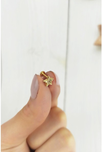ÇLK Accessories 316 L Cerrahi Çelik Taşlı Yıldız Figür Piercing TRPIERCING051 P32003