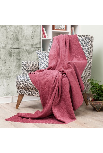 Latuda Şönil Jakarlı Desenli Kaymaz Koltuk Şalı | Koltuk Örtüsü | Çekyat Örtüsü