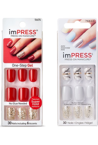 Impress Kendinden Yapışkanlı Takma Tırnak Kısa Yapıştır Çık BIPA015C + BIPA230C Impress Kendinden Yapışkanlı Takma Tırnak Kısa Yapıştır Çık BIPA015C + BIPA230C
